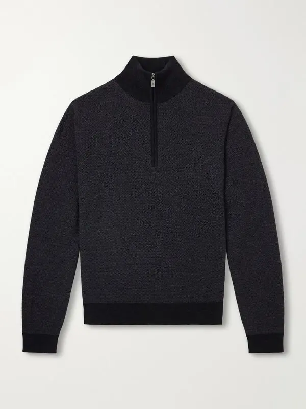 Frescobol Carioca Heitor Merino Wool Half-zip Sweater