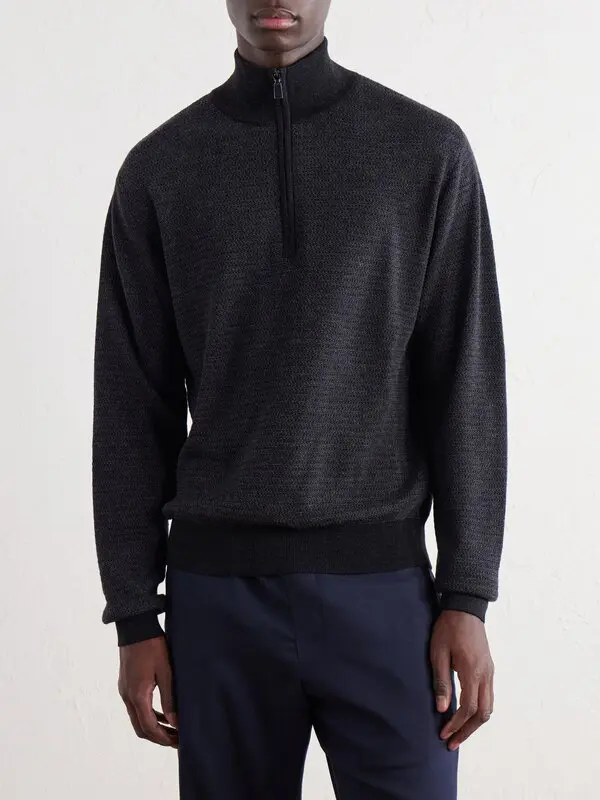 Frescobol Carioca Heitor Merino Wool Half-zip Sweater