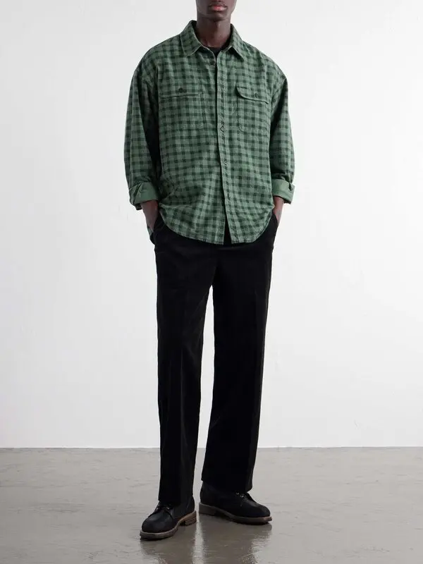 Visvim Langer Checked Brushed Cotton-canvas Shirt