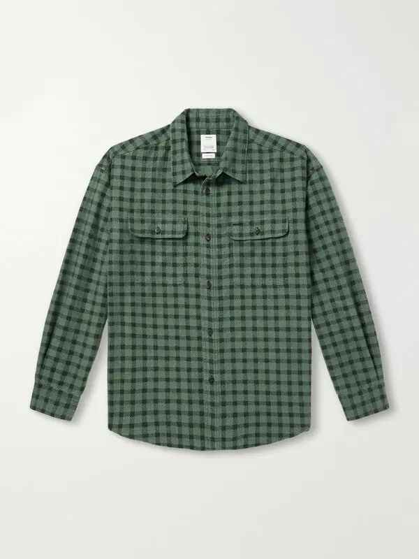 Visvim Langer Checked Brushed Cotton-canvas Shirt