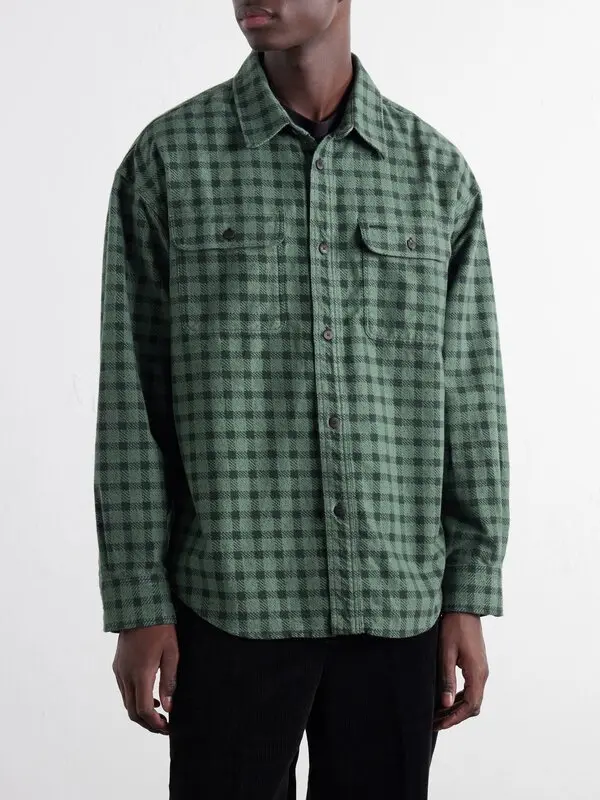 Visvim Langer Checked Brushed Cotton-canvas Shirt