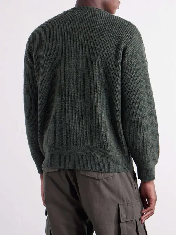 FRIZMWORKS Ribbed-knit Wool-blend Zip-up Cardigan