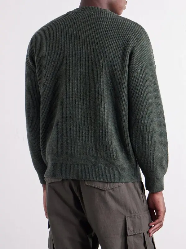 FRIZMWORKS Ribbed-knit Wool-blend Zip-up Cardigan