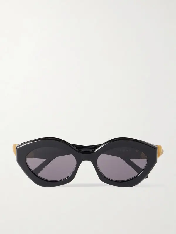 Loewe Coil Round-frame Acetate Sunglasses - Black