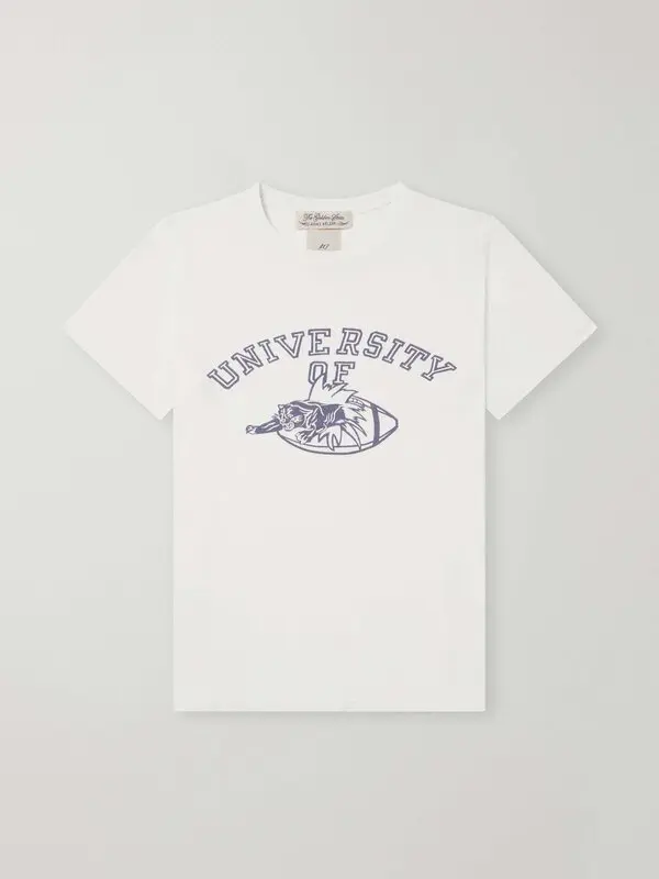 REMI RELIEF University Of Distressed Printed Cotton-jersey T-shirt