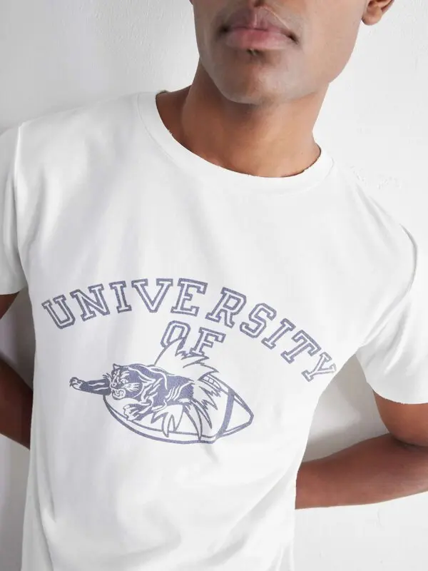 REMI RELIEF University Of Distressed Printed Cotton-jersey T-shirt
