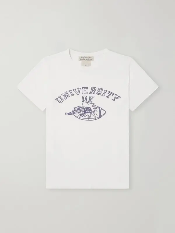 REMI RELIEF University Of Distressed Printed Cotton-jersey T-shirt
