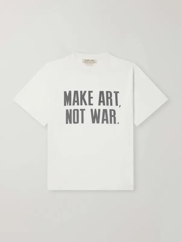 REMI RELIEF Make Art, Not War Printed Cotton-jersey T-shirt