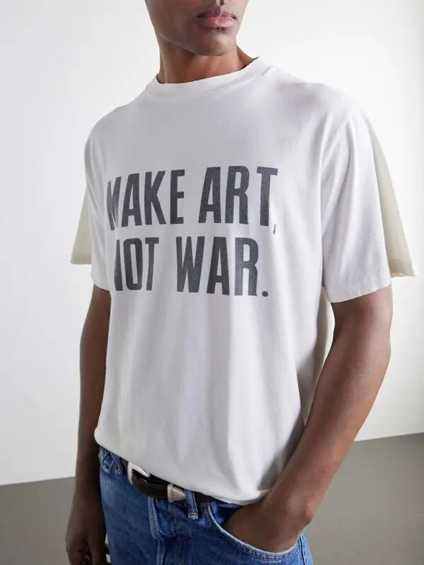 REMI RELIEF Make Art, Not War Printed Cotton-jersey T-shirt
