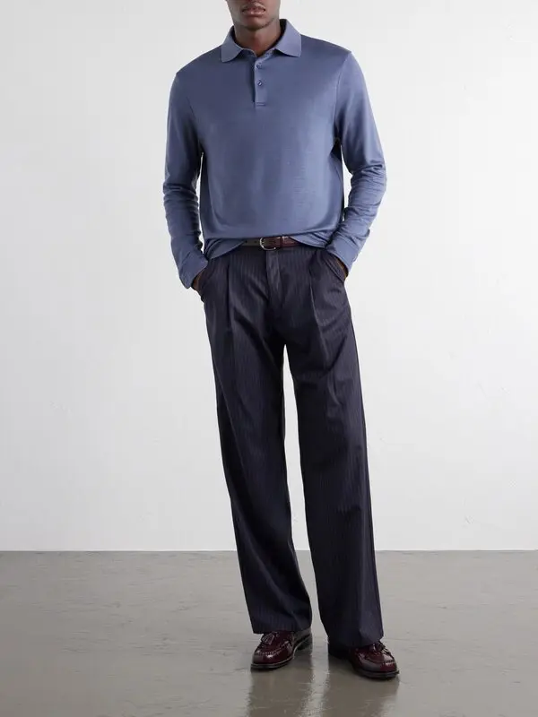 Mr P. Woven Polo Shirt - Blue