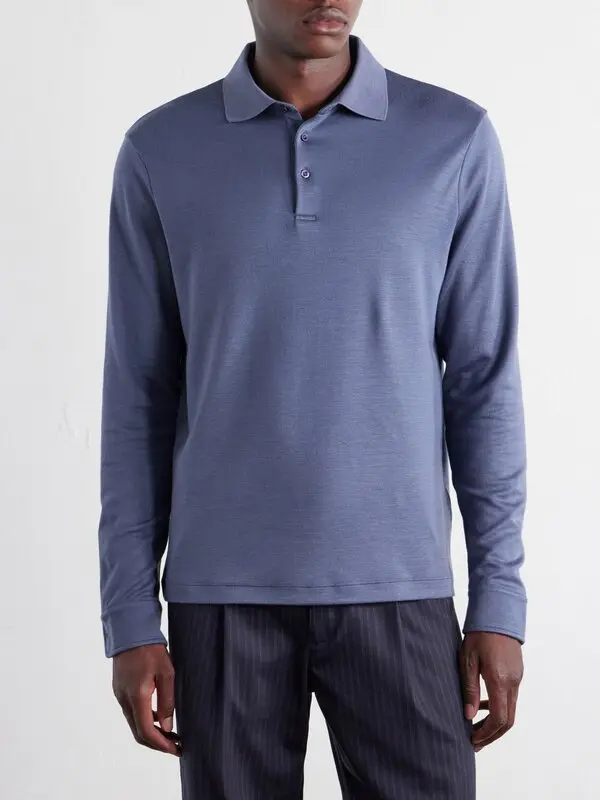 Mr P. Woven Polo Shirt - Blue