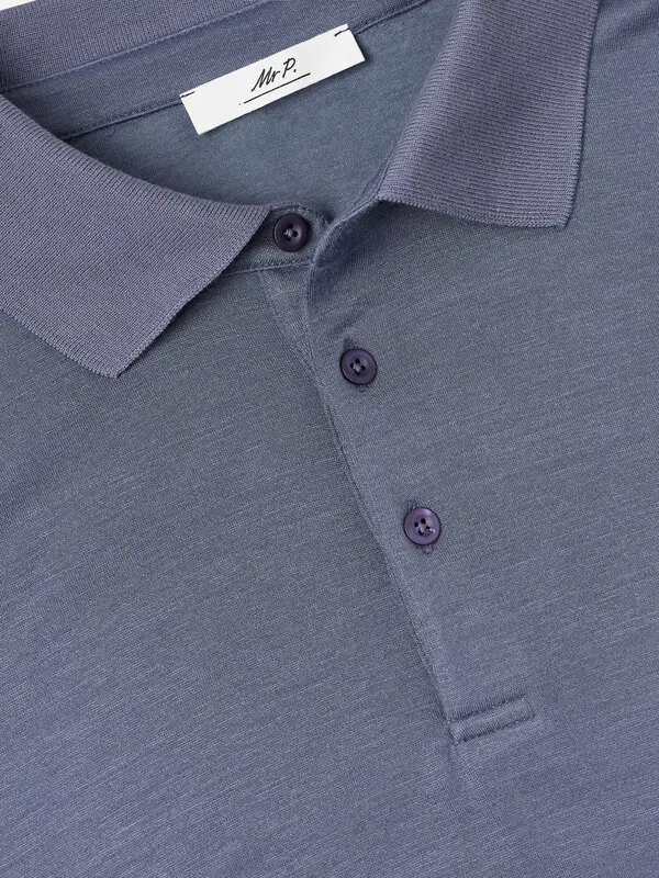 Mr P. Woven Polo Shirt - Blue