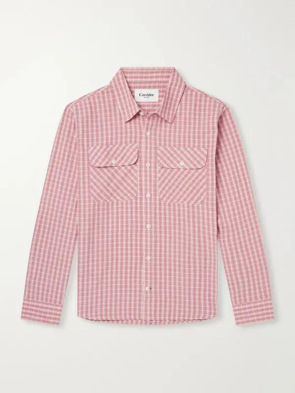 CORRIDOR Americana Checked Cotton Shirt