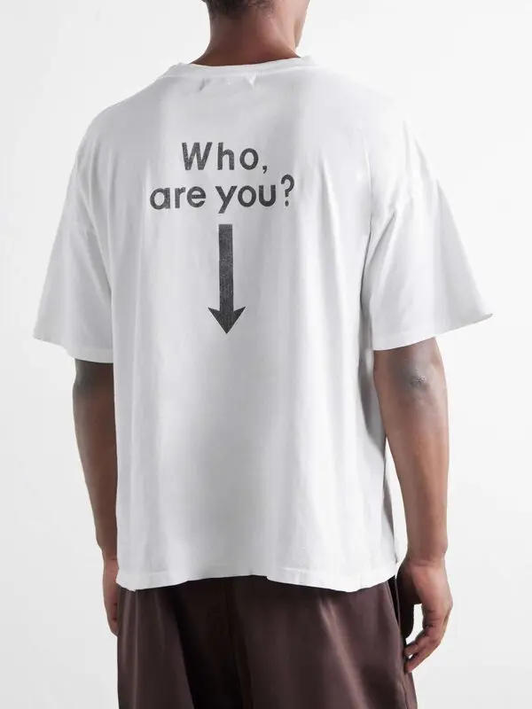 REMI RELIEF Who Are You Printed Cotton-jersey T-shirt