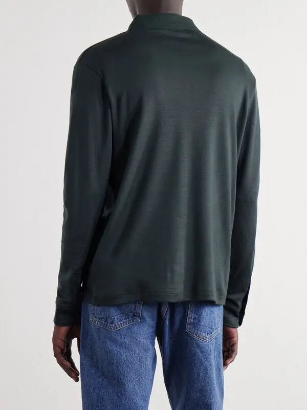 Mr P. Woven Polo Shirt - Green