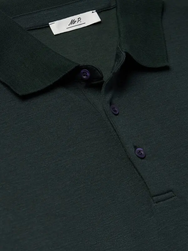 Mr P. Woven Polo Shirt - Green