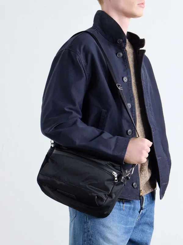 MASTER-PIECE CO Proress Leather-trimmed Twill Messenger Bag