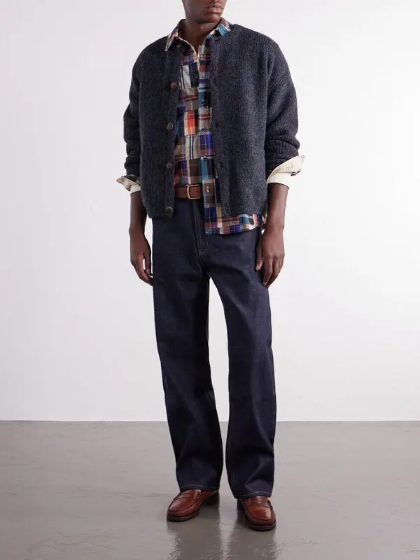 FRIZMWORKS Patchwork Checked Cotton Shirt