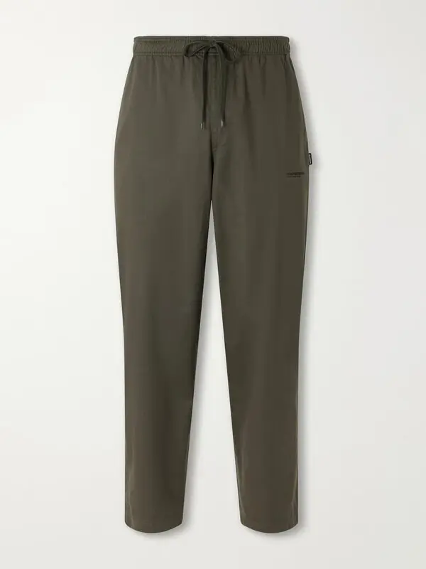 NEIGHBORHOOD Straight-leg Logo-detailed Cotton-twill Drawstring Sweatpants
