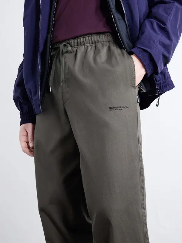 NEIGHBORHOOD Straight-leg Logo-detailed Cotton-twill Drawstring Sweatpants