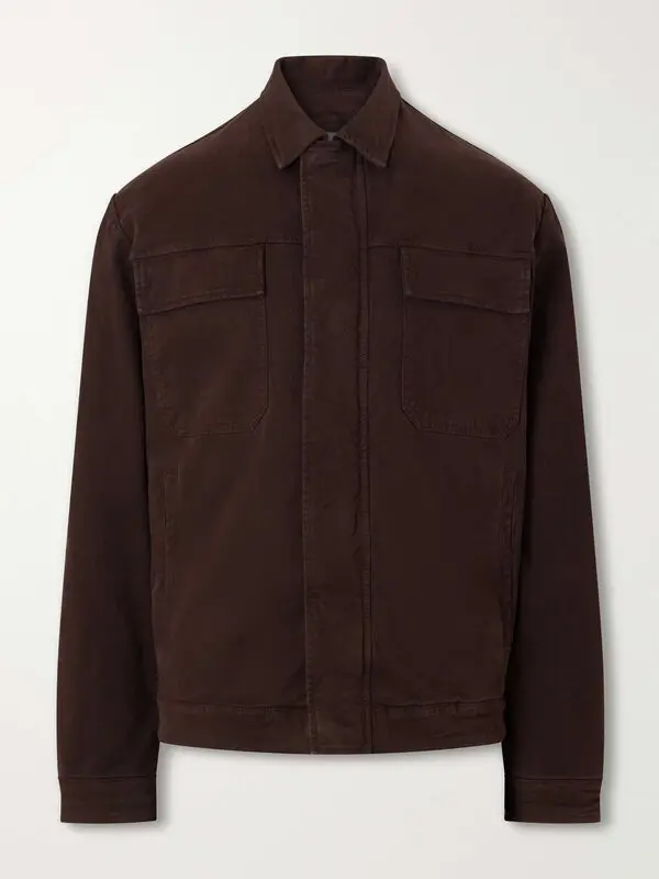 Altea Godfrey Padded Garment-dyed Stretch-cotton Twill Overshirt
