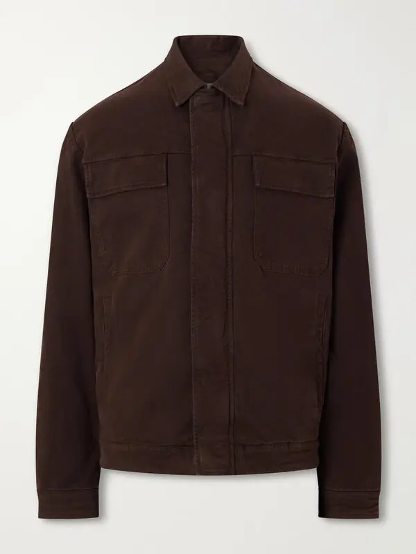 Altea Godfrey Padded Garment-dyed Stretch-cotton Twill Overshirt