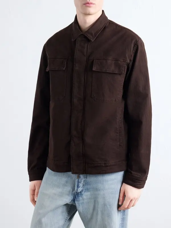 Altea Godfrey Padded Garment-dyed Stretch-cotton Twill Overshirt