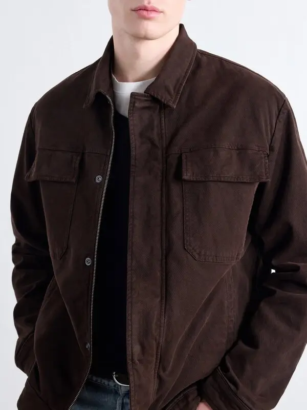 Altea Godfrey Padded Garment-dyed Stretch-cotton Twill Overshirt