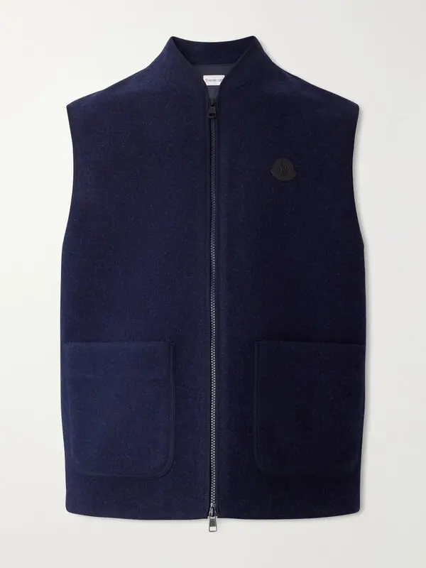 Moncler Logo-appliquéd Wool-fleece Gilet