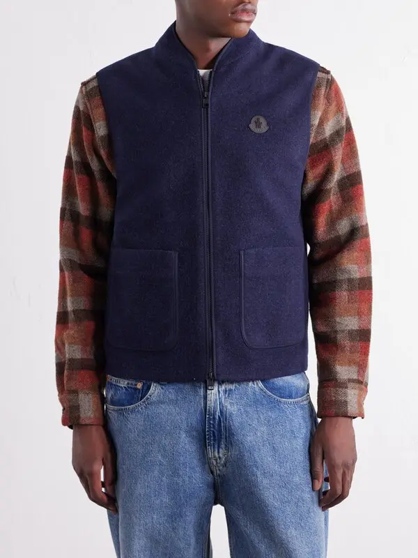 Moncler Logo-appliquéd Wool-fleece Gilet