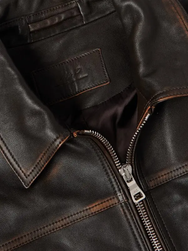 Mr P. Distressed Leather Jacket