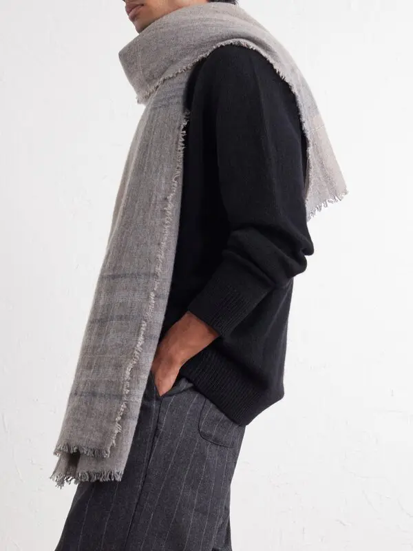Johnstons Of Elgin Kerrera Checked Cashmere Scarf