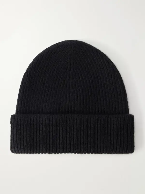 Johnstons Of Elgin Ribbed Cashmere Beanie - Black