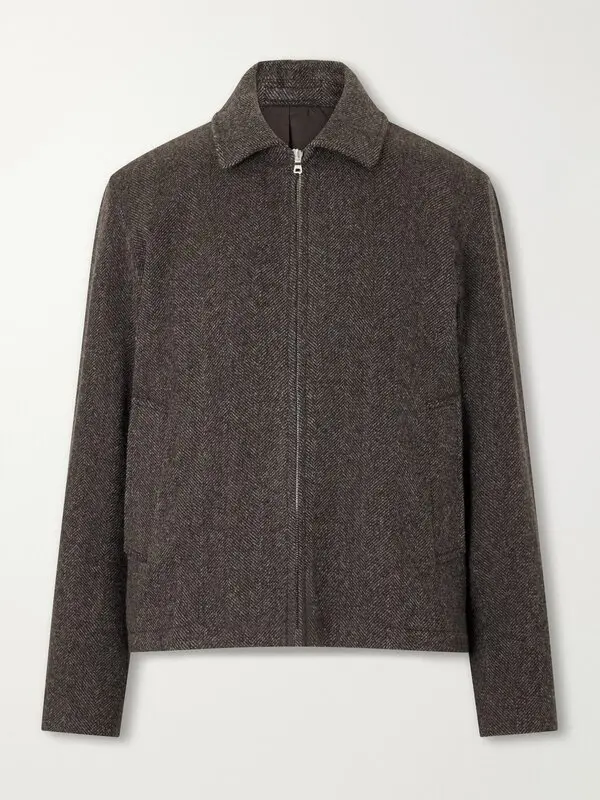 Mr P. Herringbone Wool, Silk And Cashmere-blend Blouson Jacket