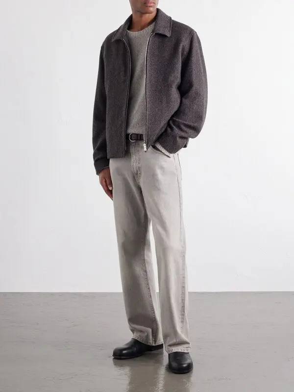 Mr P. Herringbone Wool, Silk And Cashmere-blend Blouson Jacket