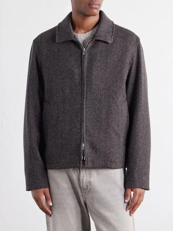 Mr P. Herringbone Wool, Silk And Cashmere-blend Blouson Jacket