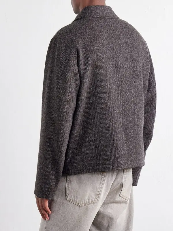 Mr P. Herringbone Wool, Silk And Cashmere-blend Blouson Jacket