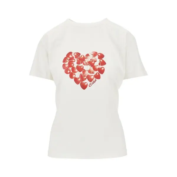 Chloé Cherry Heart Print T-shirt