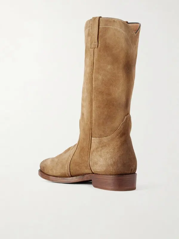JIL SANDER Bruce Suede Biker Boots - Brown