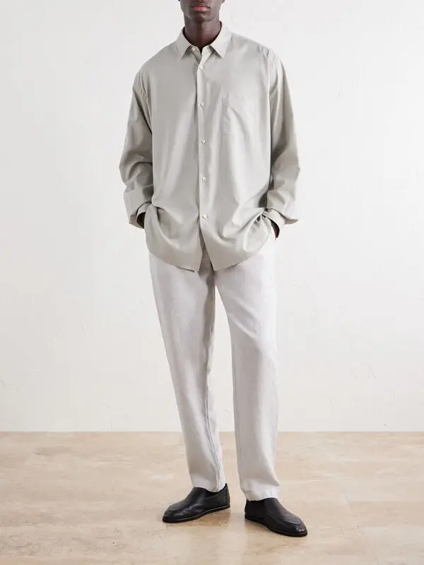 Fedeli Straight-leg Linen Drawstring Trousers