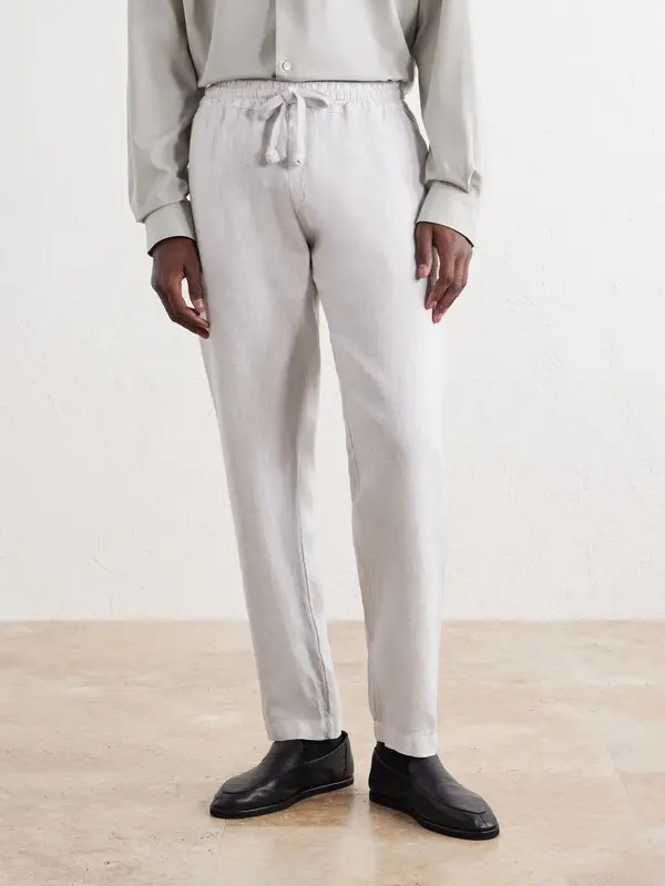 Fedeli Straight-leg Linen Drawstring Trousers