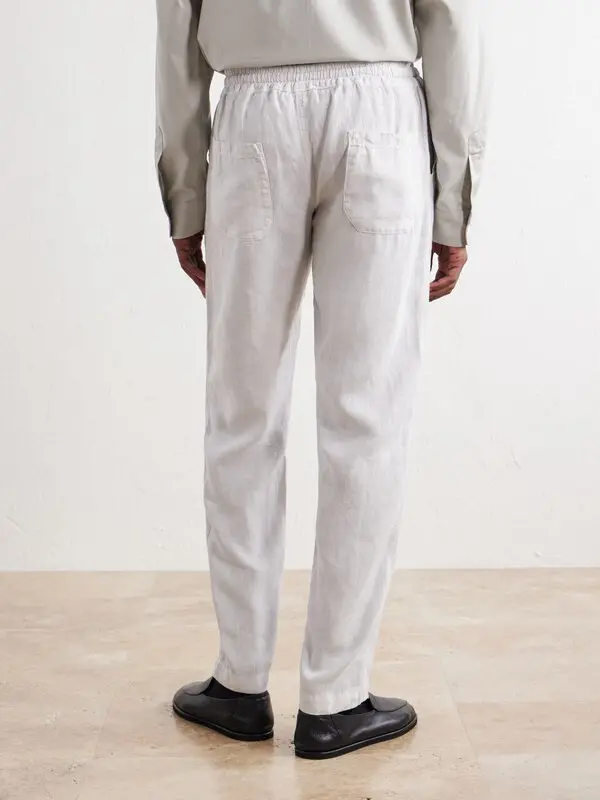 Fedeli Straight-leg Linen Drawstring Trousers