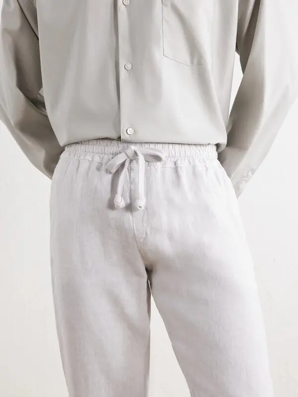 Fedeli Straight-leg Linen Drawstring Trousers