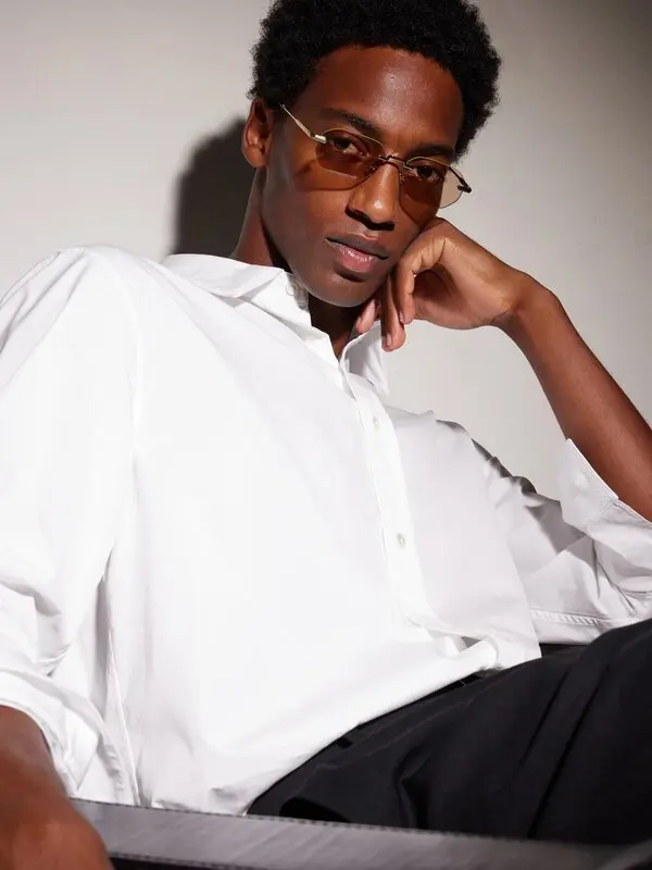 Dior Diorblacksuit S19u Rimless Geometric Square-frame -tone Metal Sunglasses