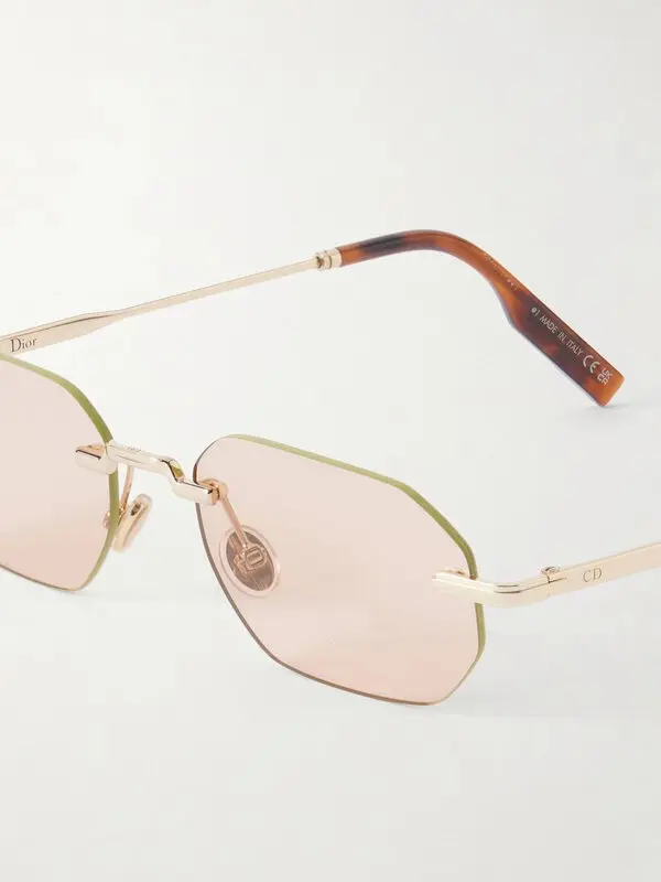 Dior Diorblacksuit S19u Rimless Geometric Square-frame -tone Metal Sunglasses