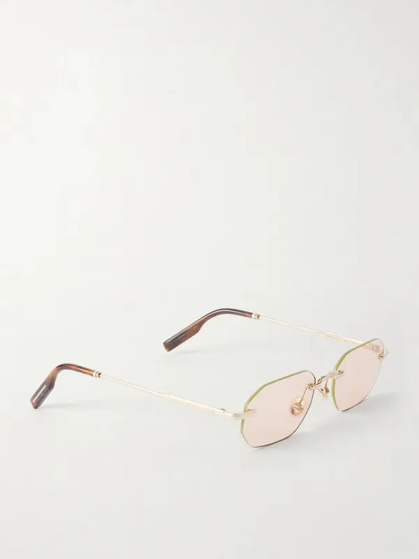 Dior Diorblacksuit S19u Rimless Geometric Square-frame -tone Metal Sunglasses