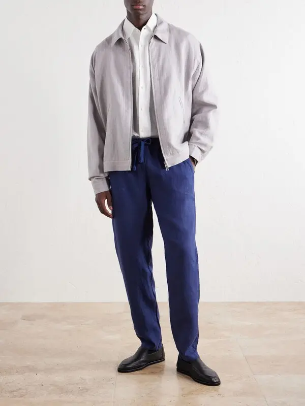 Fedeli Straight-leg Linen Drawstring Trousers