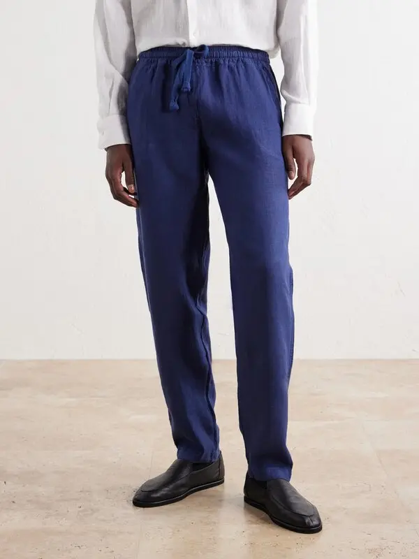 Fedeli Straight-leg Linen Drawstring Trousers