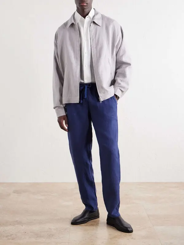 Fedeli Straight-leg Linen Drawstring Trousers