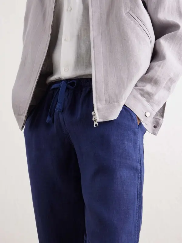 Fedeli Straight-leg Linen Drawstring Trousers